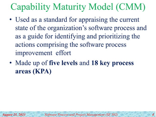 Lecture 01 Software Process Maturity.pptx