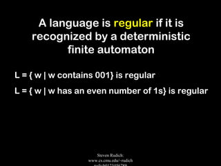Deterministic Finite Automata | PPT | Programming Languages | Computing