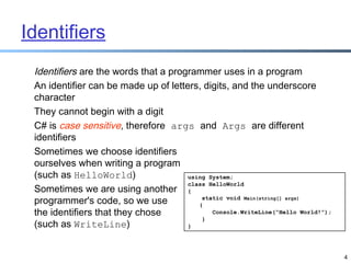 Visula C# Programming Lecture 2 | PPT