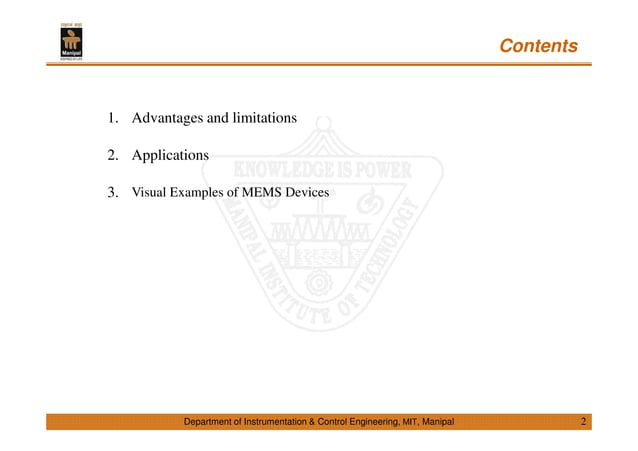 Micro Electro Mechanical Systems (MEMS) Class Materials - Lecture 02 | PPT