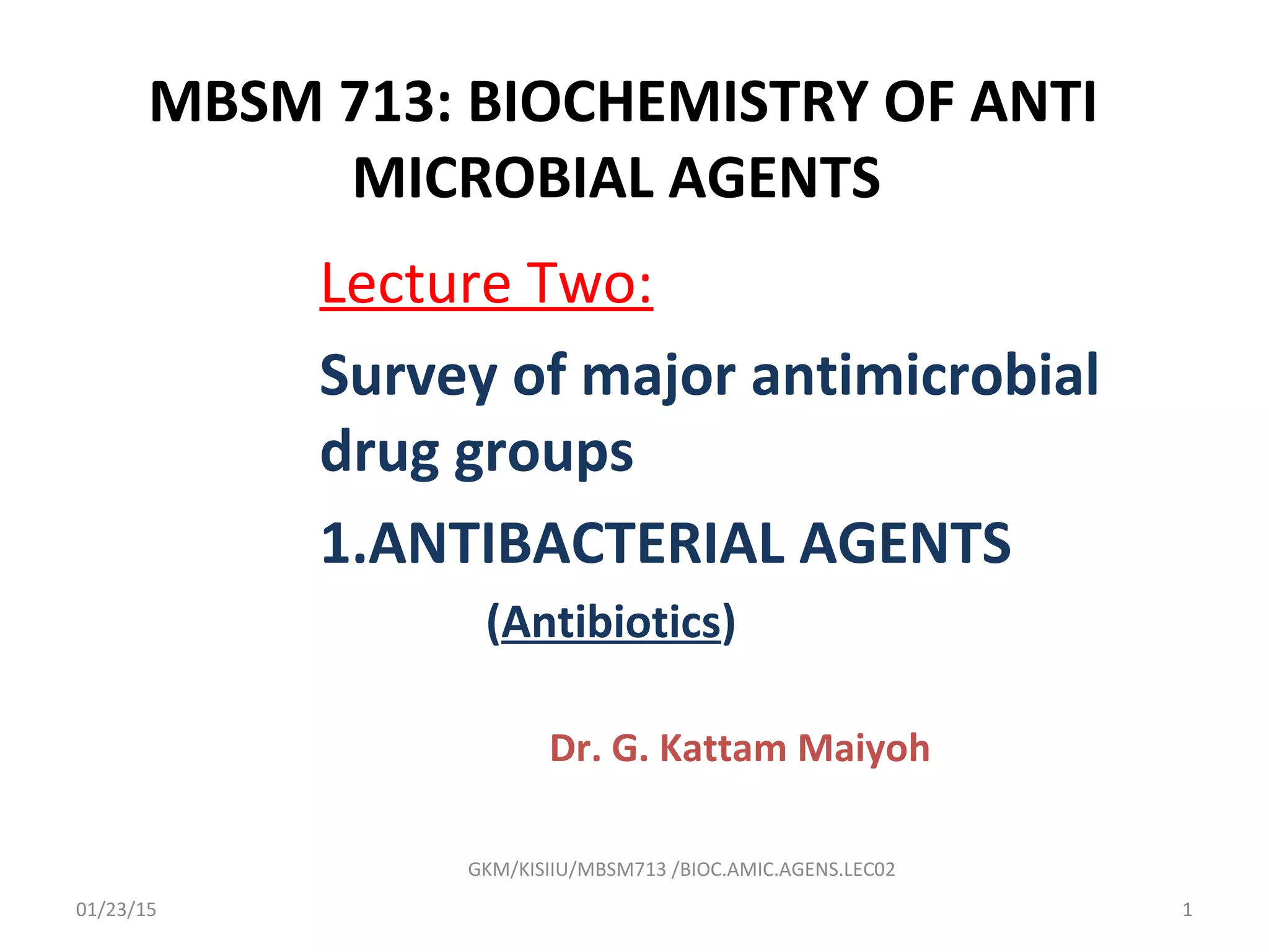 Classes of antimicrobial agents | PPT