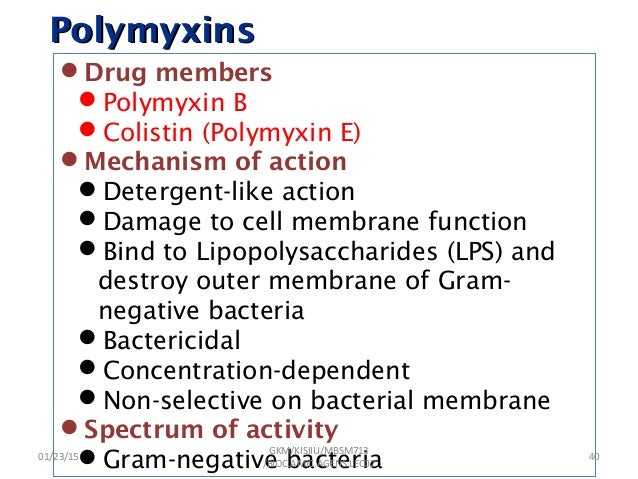 Classes of antimicrobial agents