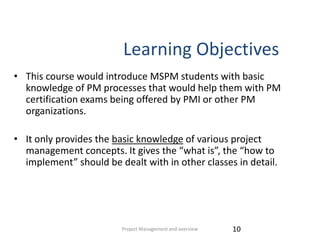Lecture 02: Advanced Project Management-Introduction | PPTX