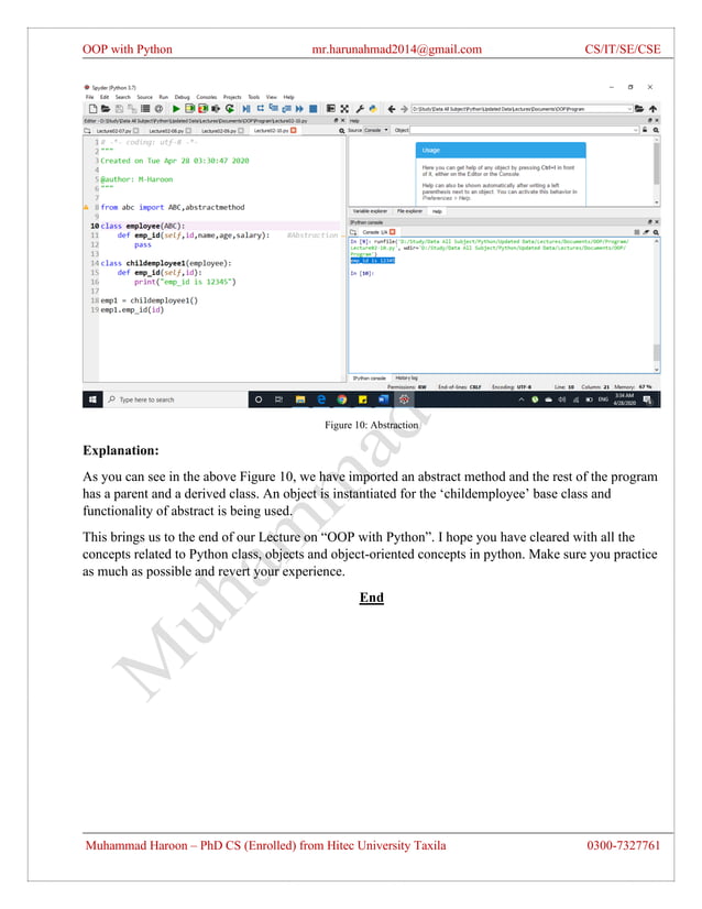 Lecture # 02 - OOP with Python Language by Muhammad Haroon | PDF Lecture # 02 - OOP with Python Language by Muhammad Haroon | PDF