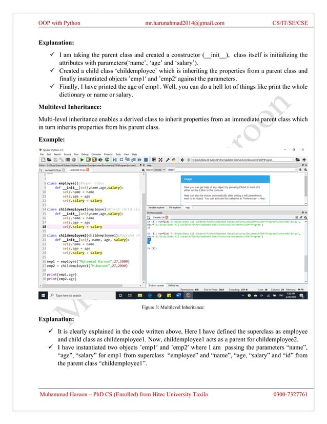Lecture # 02 - OOP with Python Language by Muhammad Haroon | PDF