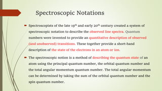 Lecture 02.; spectroscopic notations by Dr. Salma Amir | PPTX
