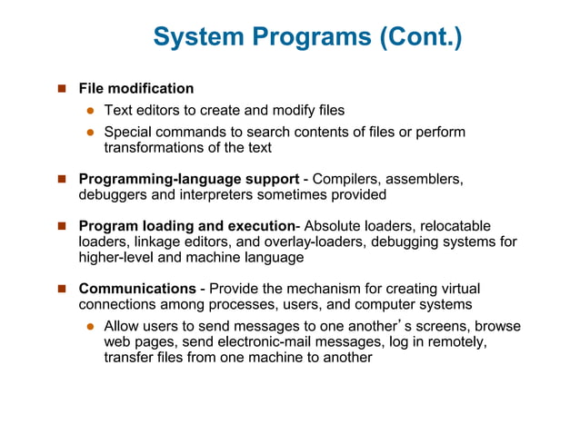 Lecture_02_Operating System Structures Operating Systems | PPT