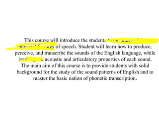 Comprehensive Introduction to English Phonetics and Phonology: Speech ...