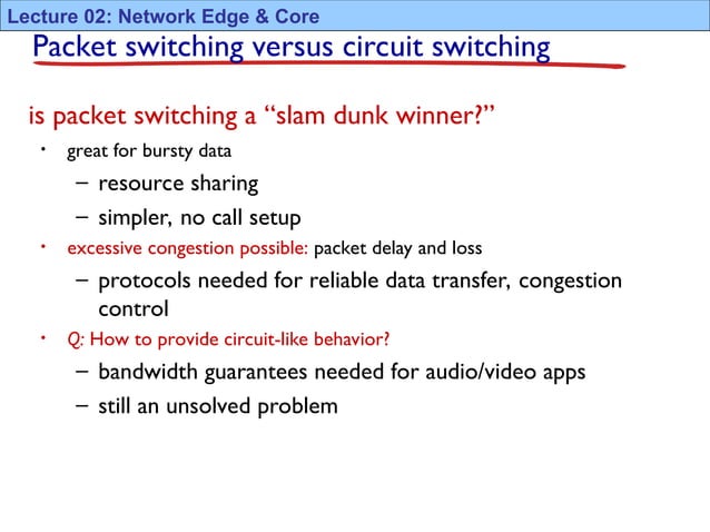 Lecture 02 Computer Networks Network Edge And Coreppt
