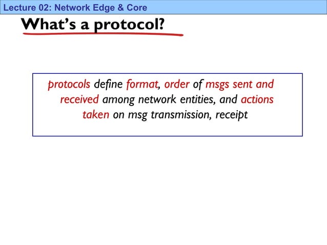 Lecture 02 Computer Networks Network Edge And Coreppt