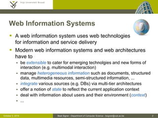 Web Architectures - Lecture 02 - Web Information Systems (4011474FNR) | PDF
