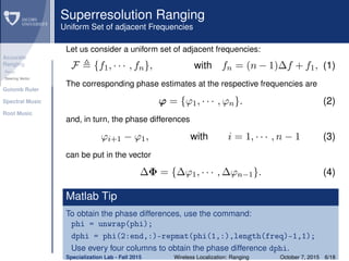 Wireless Localization: Ranging (second part) | PPT
