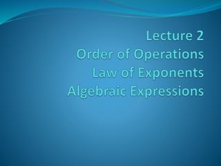 Lecture 02 a algebraic expressions | PPT