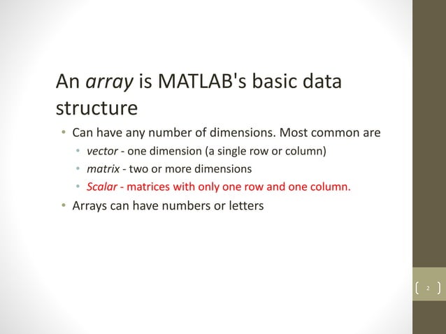 MATLAB - Arrays and Matrices | PPTX