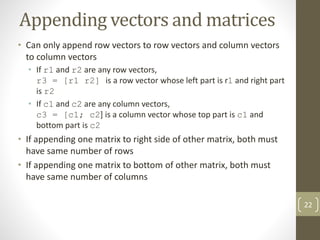 MATLAB - Arrays and Matrices | PPTX