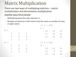 MATLAB - Arrays and Matrices | PPTX