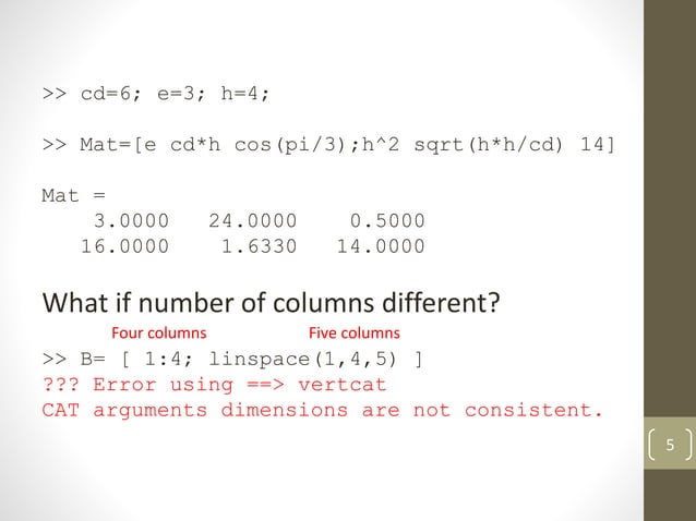 MATLAB - Arrays and Matrices | PPTX