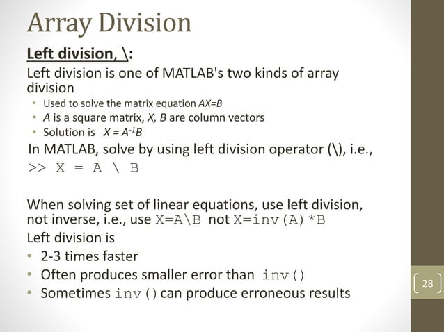 MATLAB - Arrays and Matrices | PPT MATLAB - Arrays and Matrices | PPT
