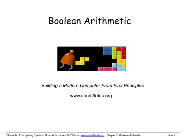 Lecture 02 Boolean Arithmeticppt 2044