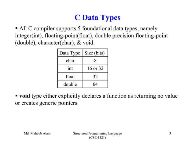 Lecture02constants Variable And Data Types Ppt