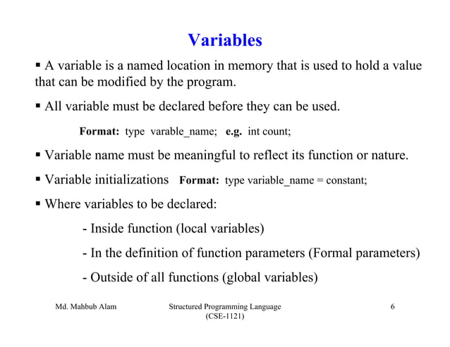 Lecture02(constants, variable & data types) | PPT