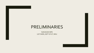 Lecture 02: Preliminaries of Data structure | PPTX