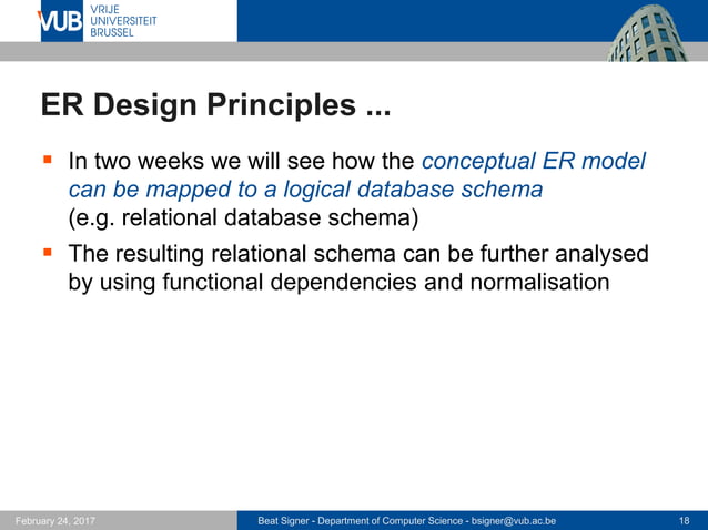 Extended ER Model and other Modelling Languages - Lecture 2 - Introduction to Databases ...