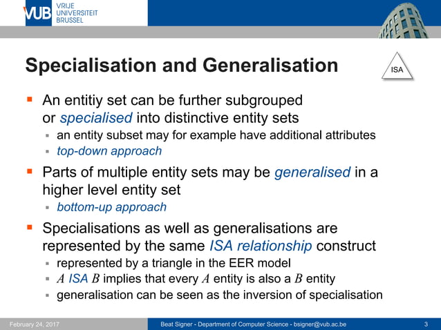 Extended Er Model And Other Modelling Languages Lecture 2 Introduction To Databases