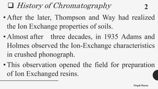 Lecture 02 introduction of chromatography and history | PPTX