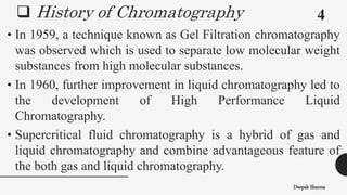 Lecture 02 introduction of chromatography and history | PPTX