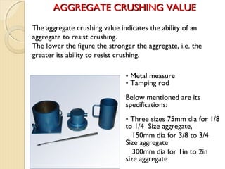 Soil lab (Aggregates Testing) | PPT