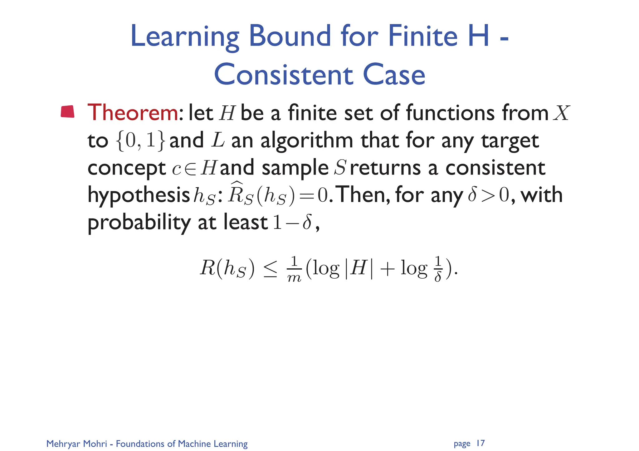 Lecture 02( Learning guarantees for finite hypothesis sets) | PDF