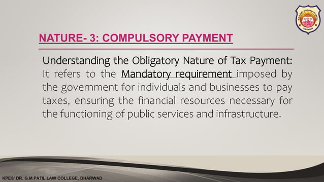 Lecture_02_Nature and Characteristics of Tax.pptx | Government Support ...