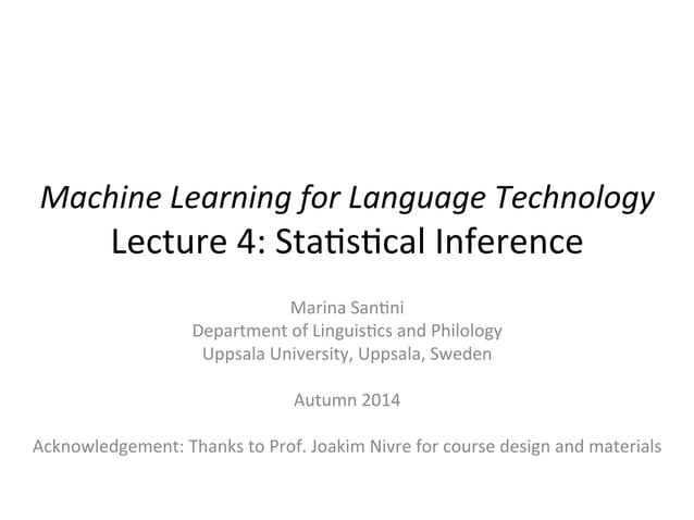 Lecture 4: Statistical Inference | PDF