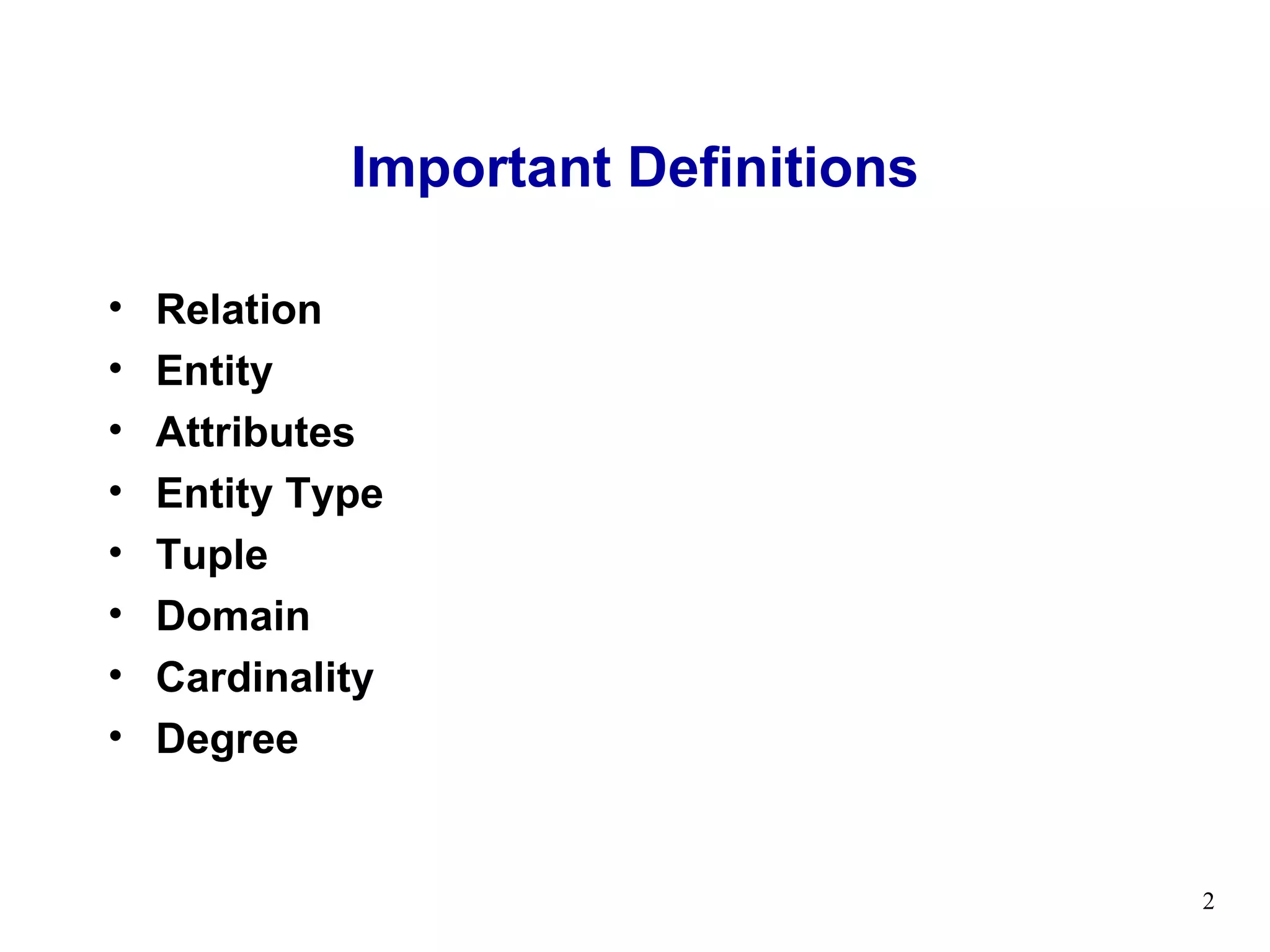 Lecture 02 terminology of database | PPT