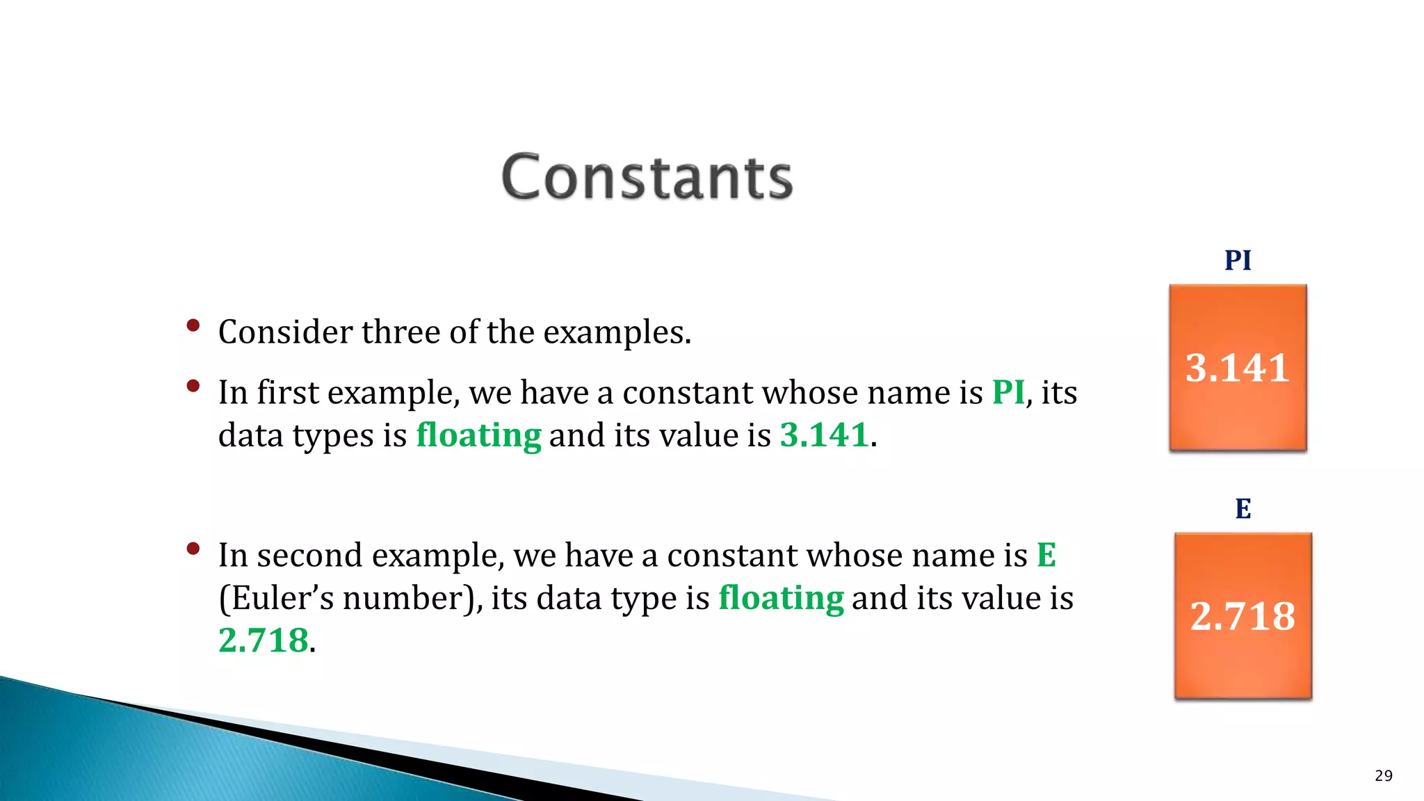 C Computer Programming Language Datatypes Operatorslecture 03 04 Ppt