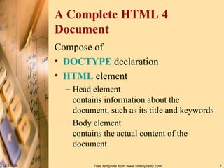 KMUTNB - Internet Programming 3/7 | PPT | Web Design and HTML | Internet