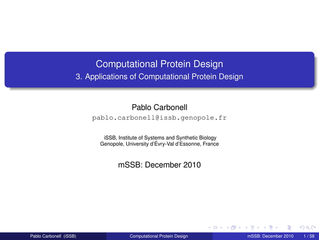 Computational Protein Design. 3. Applications in Systems and Synthetic ...