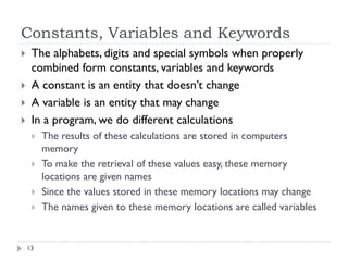 Introduction to Computer and Programming - Lecture 03 | PPT