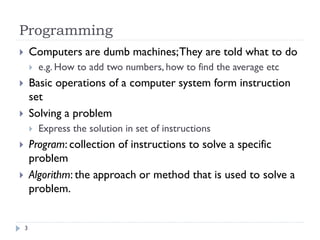 Introduction to Computer and Programming - Lecture 03 | PPT