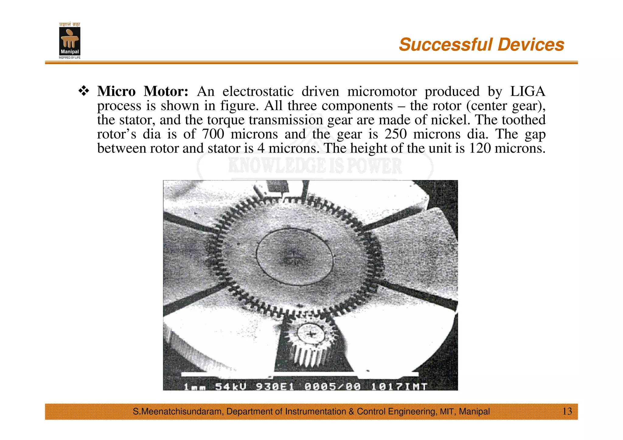 Micro Electro Mechanical Systems (MEMS) Class Materials - Lecture 03 | PPT