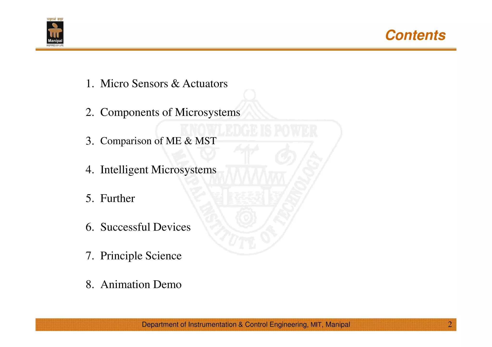Micro Electro Mechanical Systems (MEMS) Class Materials - Lecture 03 | PPT