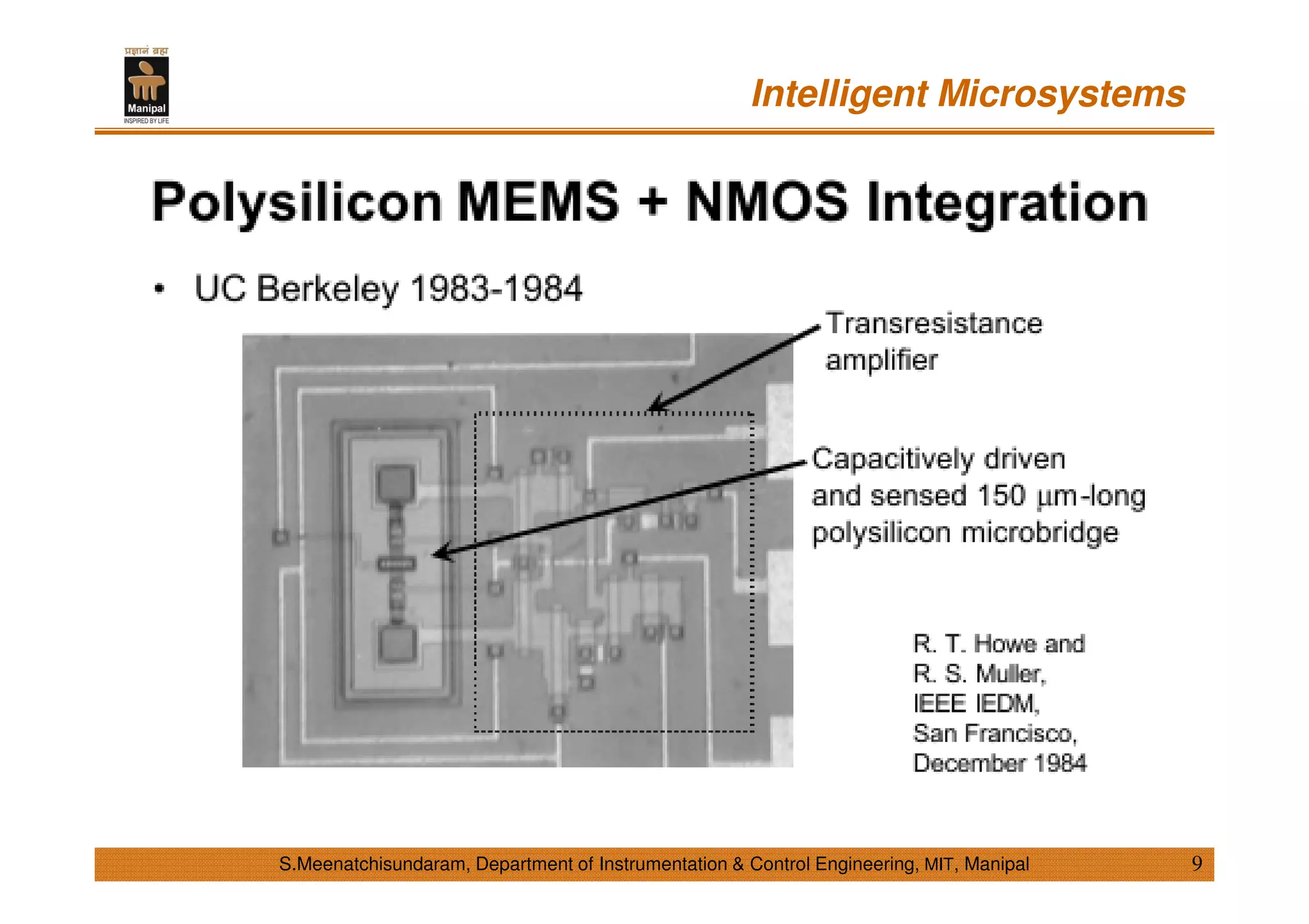 Micro Electro Mechanical Systems (MEMS) Class Materials - Lecture 03 | PPT