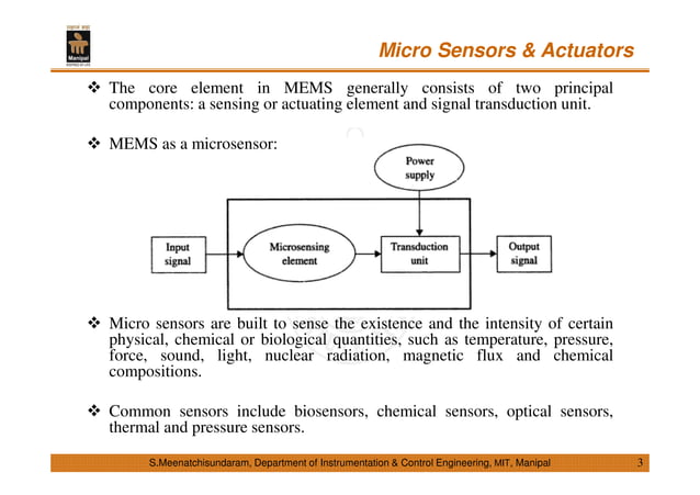 Micro Electro Mechanical Systems (MEMS) Class Materials - Lecture 03 | PPT