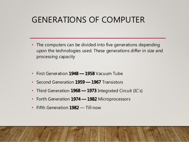 Generations of computer