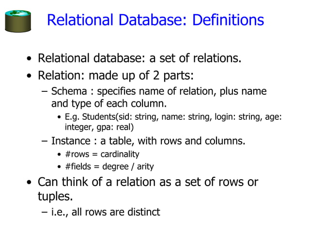 Database managment System Relational Algebra | PPT Database managment System Relational Algebra | PPT