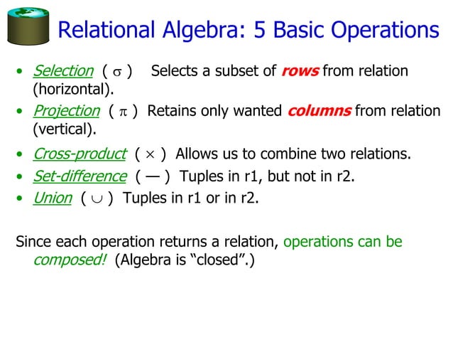 Database managment System Relational Algebra | PPTX