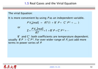 Real Gases and the Virial Equation | PDF