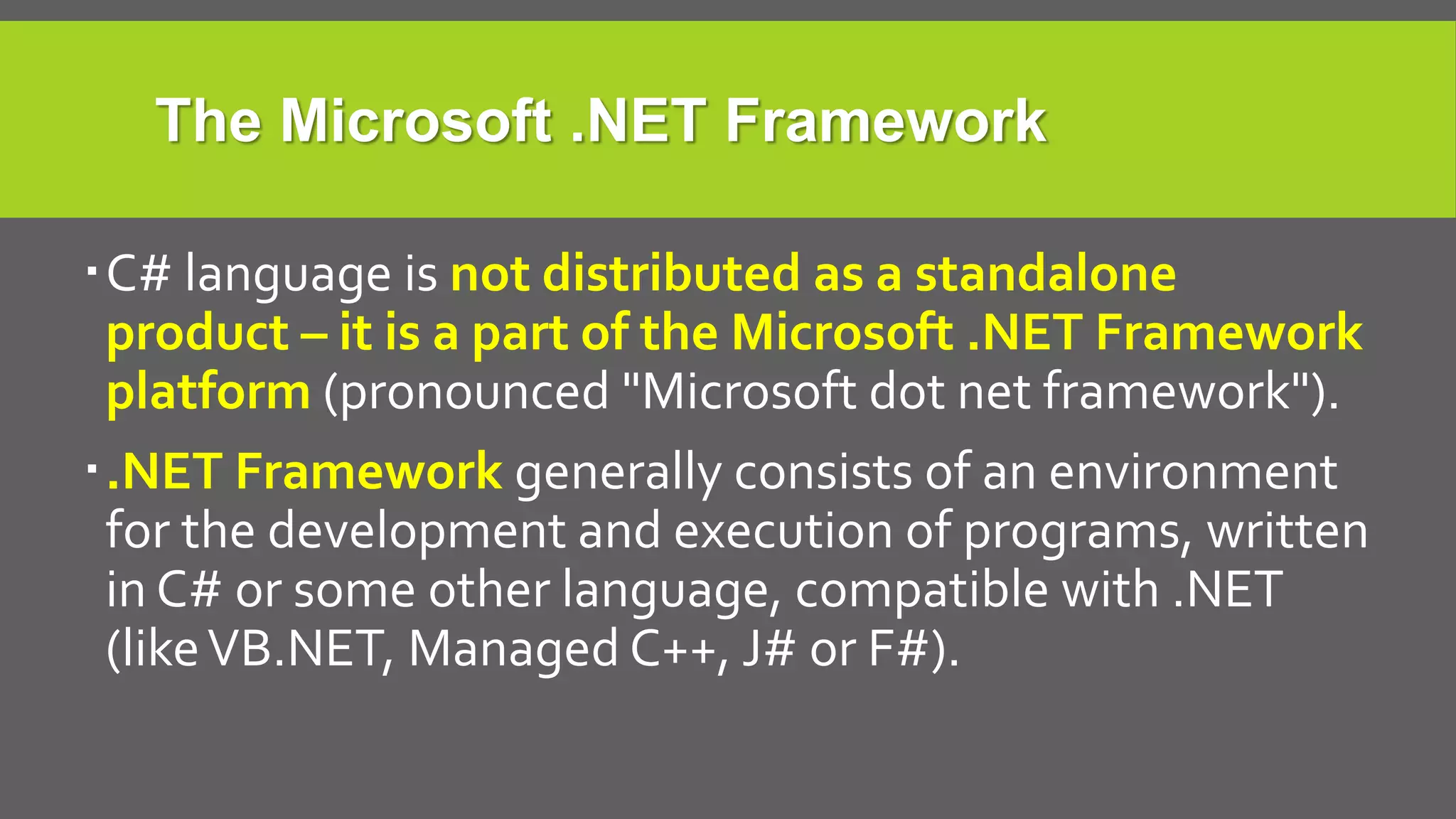 Introduction to C# Programming | PPTX
