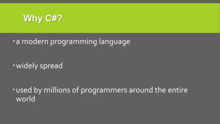 Introduction to C# Programming | PPTX
